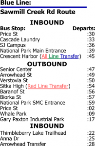 Schedule and route maps – RIDE Sitka